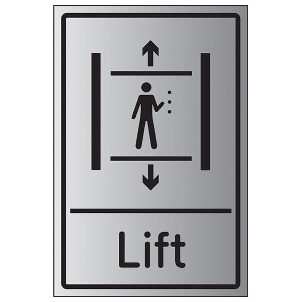 Lift - Aluminium Effect | Lift Signs | General Information Signs ...