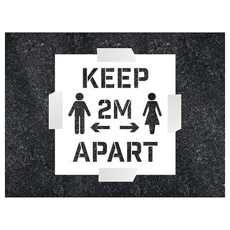 Keep 2m Apart With 2m Icon Stencil