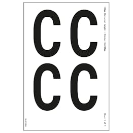 White Self Adhesive C Labels | Warehouse Numbers & Letters