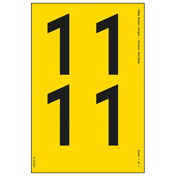 Yellow Self Adhesive 1 Labels | Warehouse Numbers & Letters