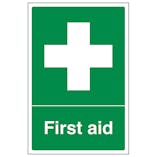 Removable Vinyl First Aid Signs | SafetySigns4Less