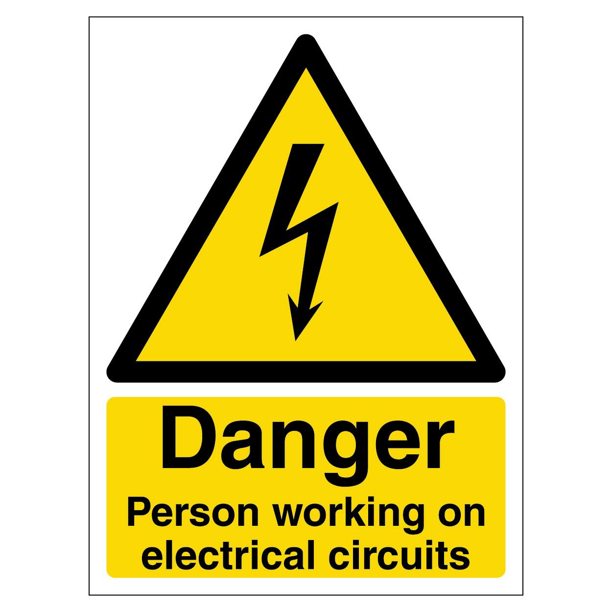 Danger Person Working On Electrical Circuits - Portrait | SafetySigns4Less