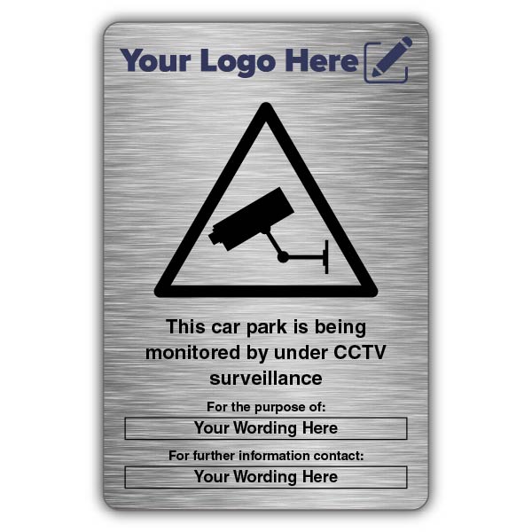 Custom - Black CCTV Triangle - Your Logo Here Sign | Your Logo Here ...