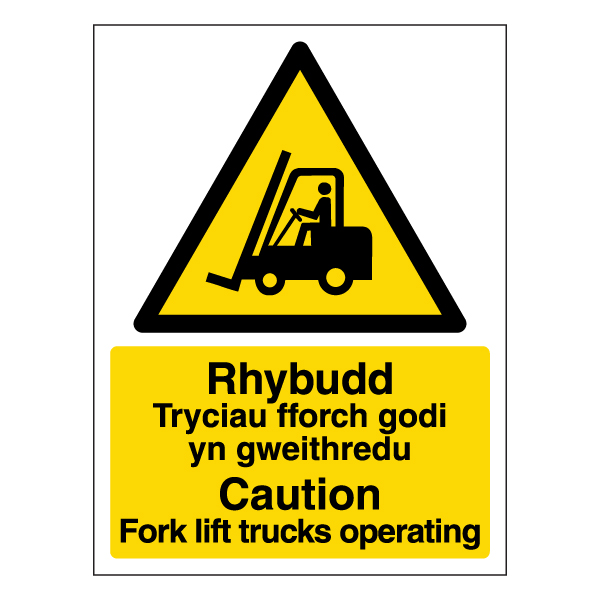Welsh/English Caution/Warning Signs | SafetySigns4Less