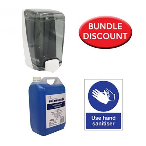 PBH Anti-Bacterial Hand Wash Bundle With Manual Dispenser | FirstAid4Less