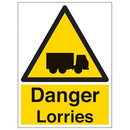 Danger Lorries - Portrait | Hazard Signs | Safety Signs | Safety Signs ...