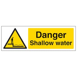 Danger Shallow Water - Landscape | Safety Signs 4 Less