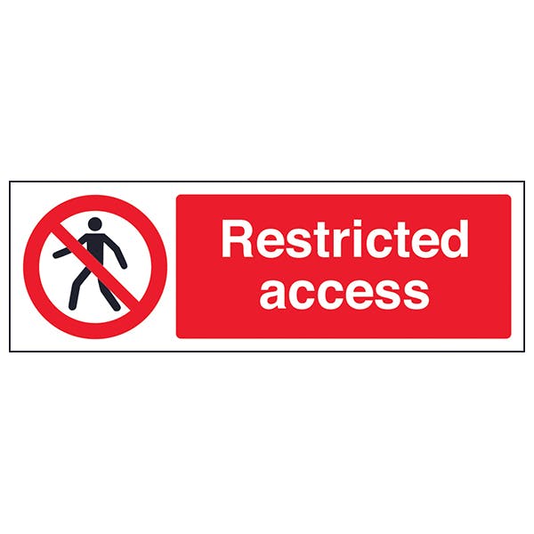 Restricted Access - Landscape | Prohibition Signs | Safety Signs ...