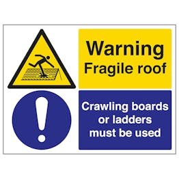 Warning Fragile Roof / Crawling Boards Or Ladders Must Be Used ...