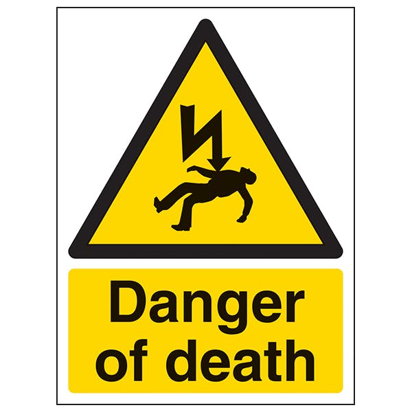 Danger Of Death - Portrait | Caution / Danger | Safety Signs | Safety ...