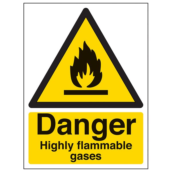 Danger Highly Flammable Gases - Portrait | Hazard Signs | Safety Signs ...