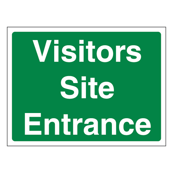 Visitors Site Entrance - Green - Landscape | SafetySigns4Less