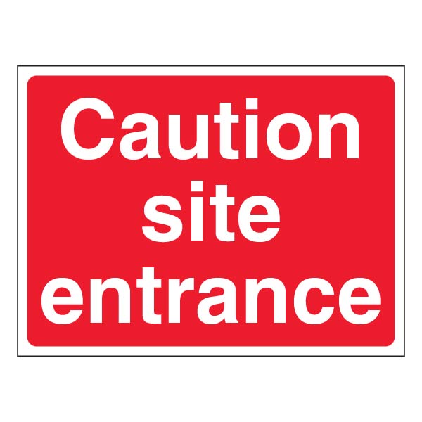 Caution Site Entrance - Landscape - Red | SafetySigns4Less