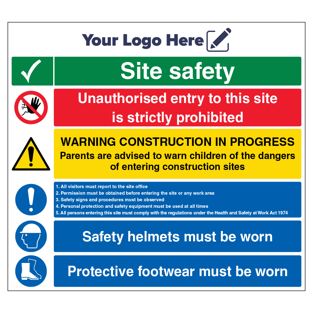 Multi Hazard Site Safety Notice 5 Points - Custom