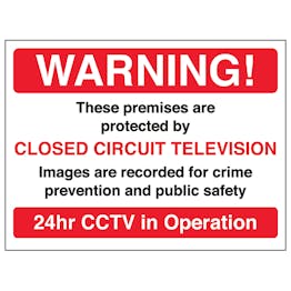 Warning! These Premises Are Protected By CCTV Red | Shop CCTV Signs ...