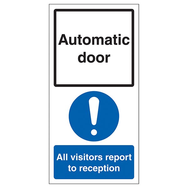 Automatic Door - Visitors To Reception | Door Signs | Safety Signs | Eureka