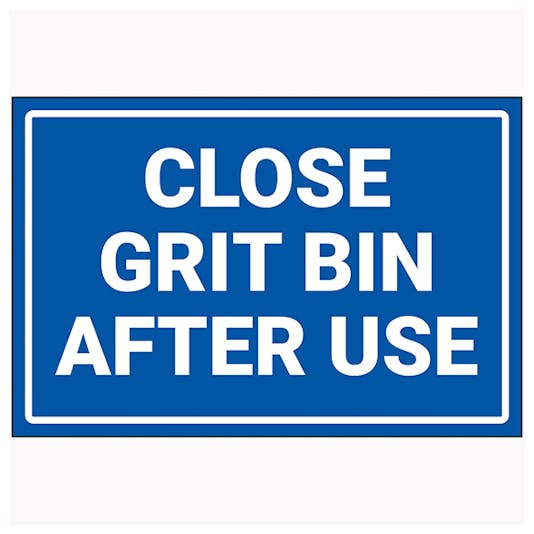 Close Grit Bin After Use | Winter Safety Signs | Safety Signs | Safety ...