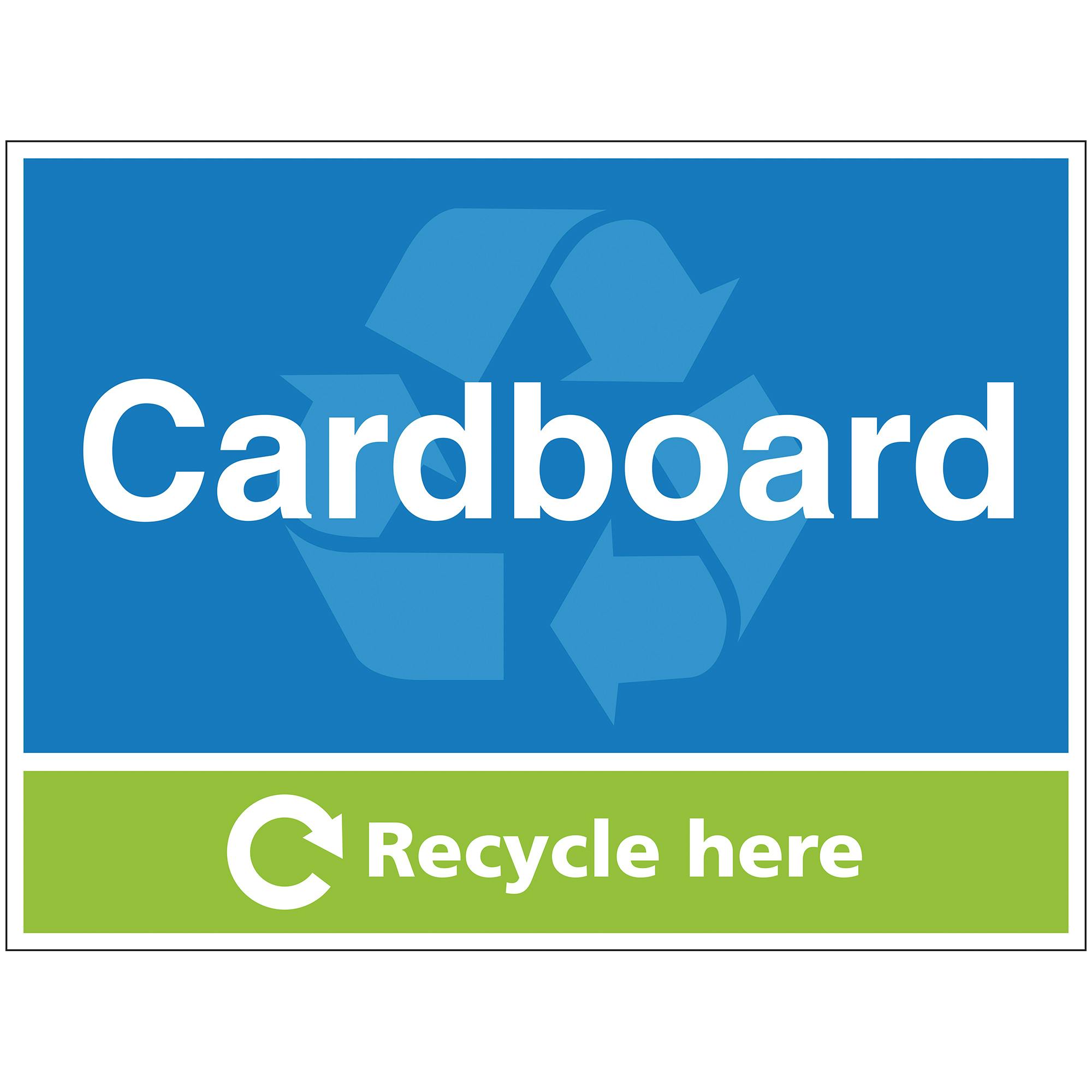 Cardboard Recycle Here | Waste Signs | Recycling Signs | NoButts