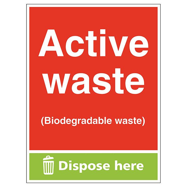 Active Waste (Biodegradable Waste) Dispose Here | Waste Signs ...