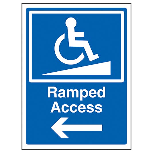 Ramped Access Arrow Left | Disabled Parking | Safety Signs | Safety ...