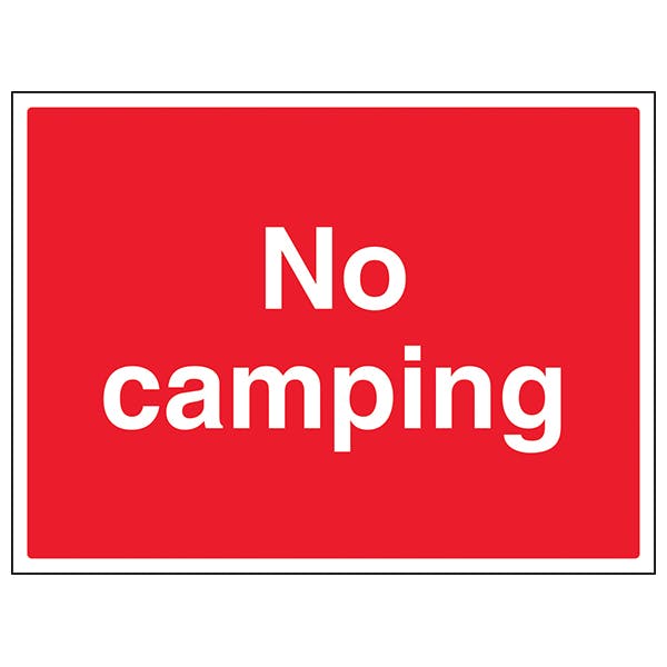 No Camping - Large Landscape | Prohibition Signs | Safety Signs ...