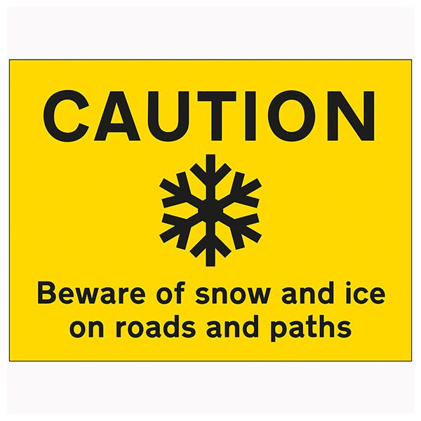 Caution Slippery Surface Beware Of Snow and Ice On Roads and Paths ...