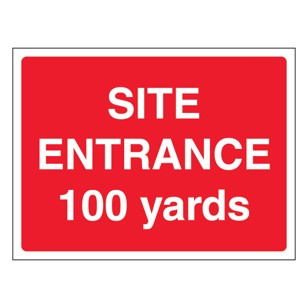 Site Entrance 100 Yards - Landscape | SafetySigns4Less
