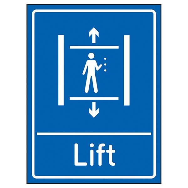 Lift Blue | Lift Signs | General Information Signs | Safety Signs 4 Less