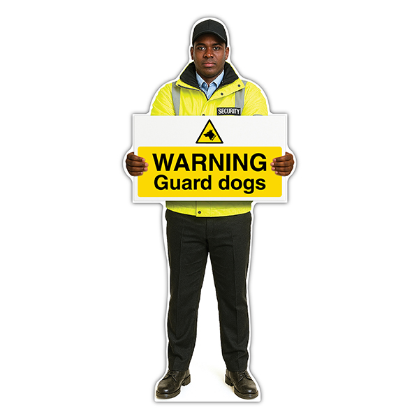Life Size Security Guard Sign - James - Warning Guard Dogs ...