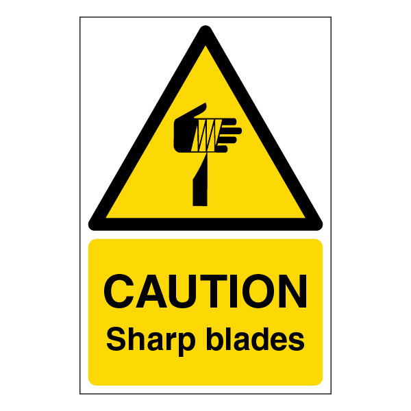 Caution Sharp Blades | SafetySigns4Less