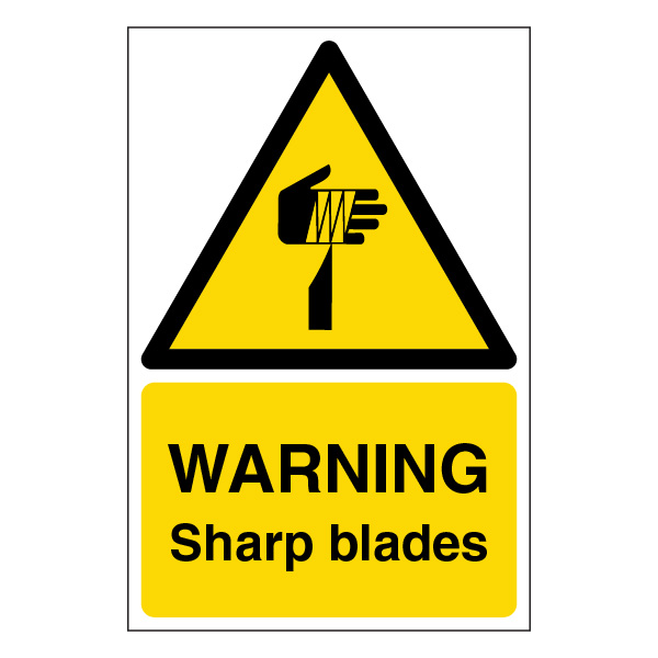 Warning Sharp Blades | SafetySigns4Less