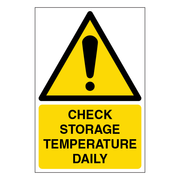Check Storage Temperature Daily | SafetySigns4Less