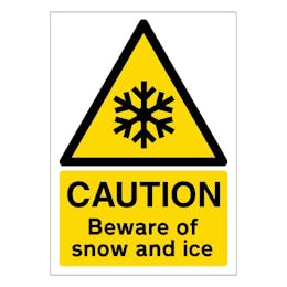 Caution Beware Of Snow and Ice - A4 | SafetySigns4Less