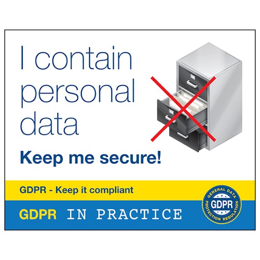 GDPR Sticker - I Contain Personal Data Keep Me Secure | Safety Signs 4 Less