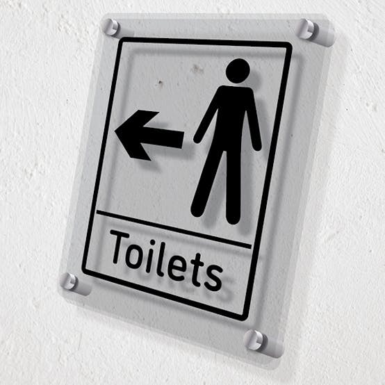 Mens Toilets Arrow Left - Acrylic Sign | VSafety