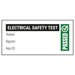 Plug Top PAT Test - Test / Signed / App Bold Black Labels On A Roll ...