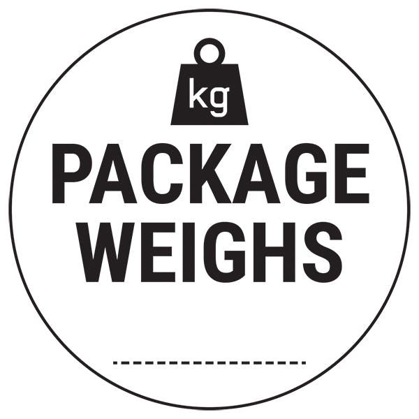 Caution Package Weights Black Circular Labels On A Roll | Shipping ...
