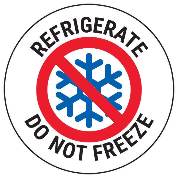 Refrigerate Do Not Freeze Circular Labels On A Roll | Shipping ...