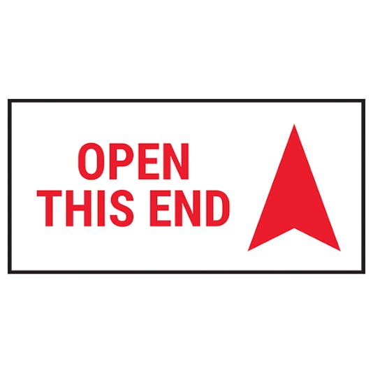 Open This End - Red Labels On A Roll | Shipping & Handling Labels ...