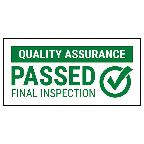 Quality Control - Quality Assurance Passed Final inspection Labels On A ...
