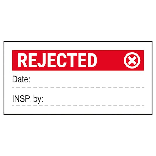 Quality Control - Rejected Write-On - Red Labels On A Roll | Quality ...