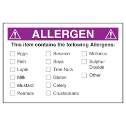 Allergen This Item Contains - Purple Labels On A Roll | Food Safety ...