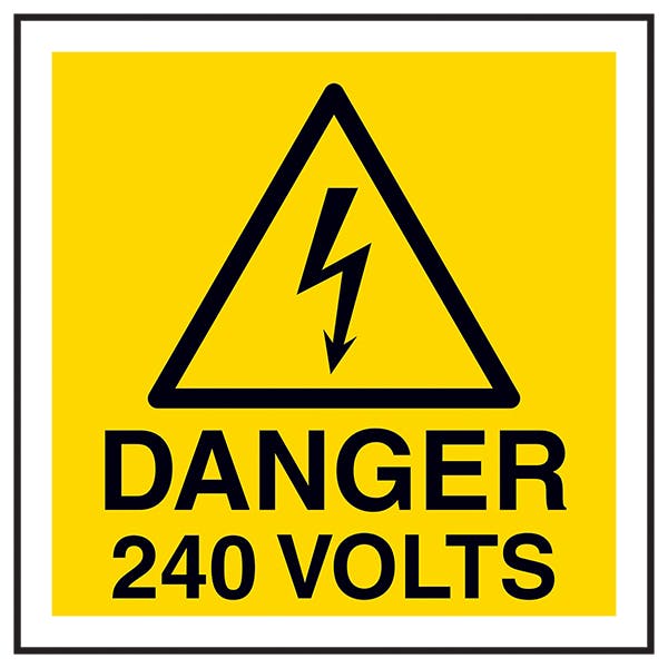Danger 240 Volts Labels On A Roll - Square | Labels On A Roll | Safety ...