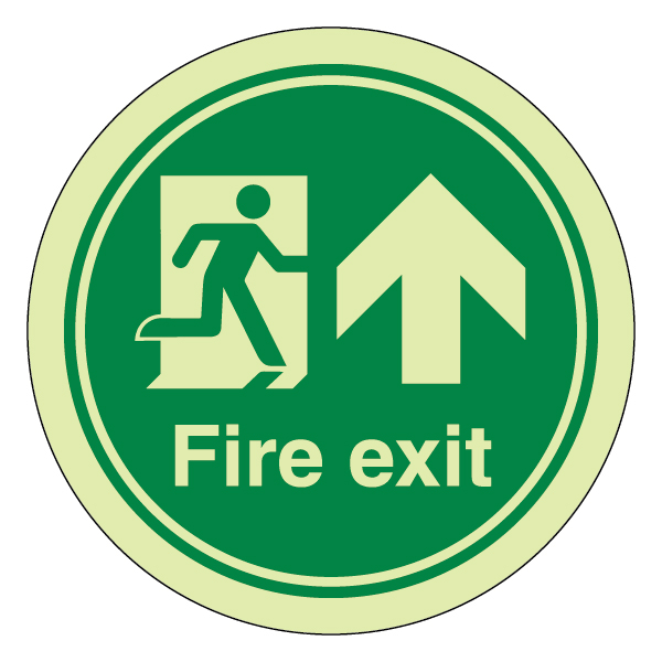 Waymarking Floor Sign - Fire Exit - Arrow Up | SafetySigns4Less