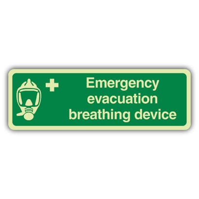 Photoluminescent Emergency Evacuation Breathing Device - Landscape Sign ...