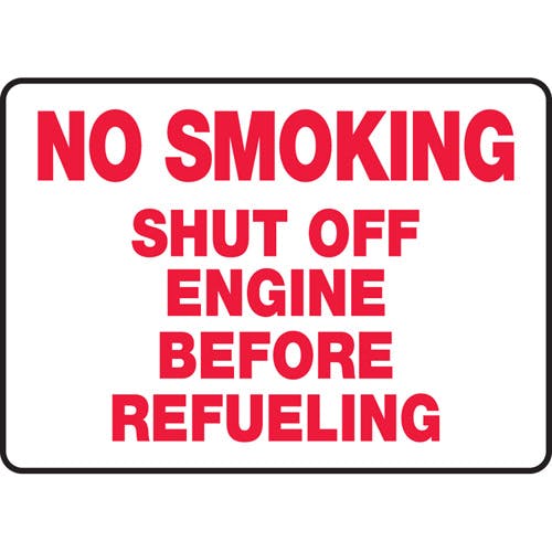 No Smoking Shut Off Engine Before Refueling | The Nobutts Bin Company