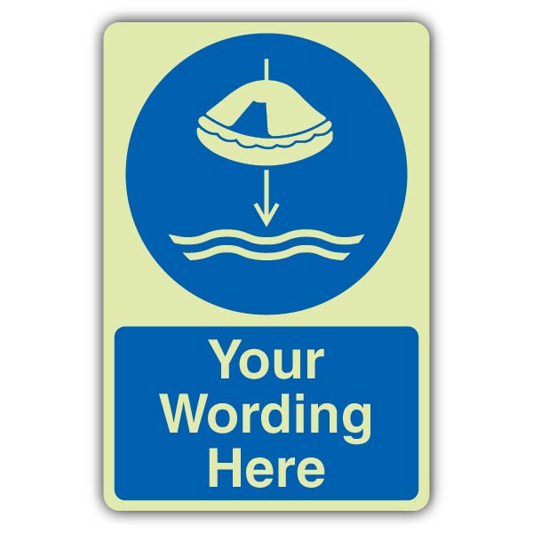Photoluminescent Custom Lower Life Raft Sign | YourGlowSign