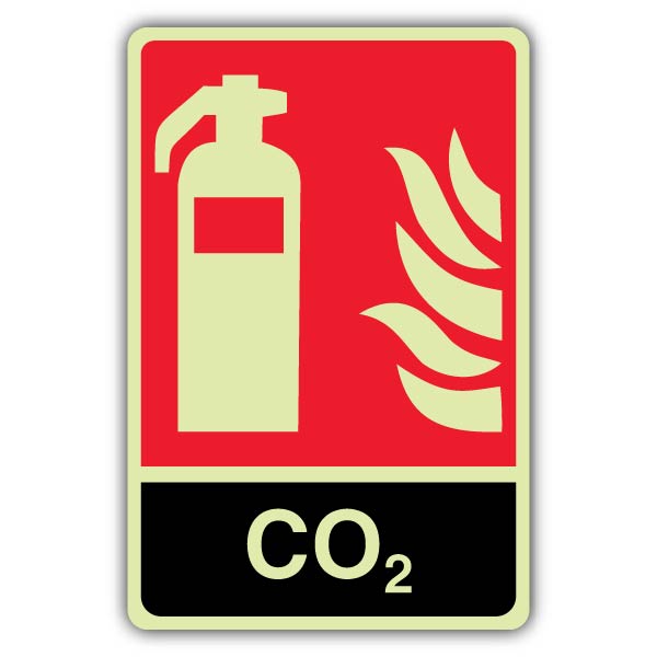Photoluminescent General CO2 Fire Extinguisher Sign | YourGlowSign