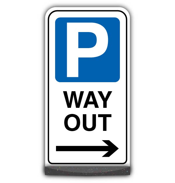Freestanding Sign - Way Out - Arrow Right | Traffic & Parking ...