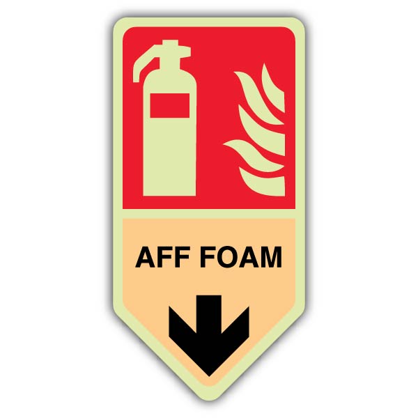 Photoluminescent AFF Foam Fire Extinguisher - Shaped Sign | YourGlowSign